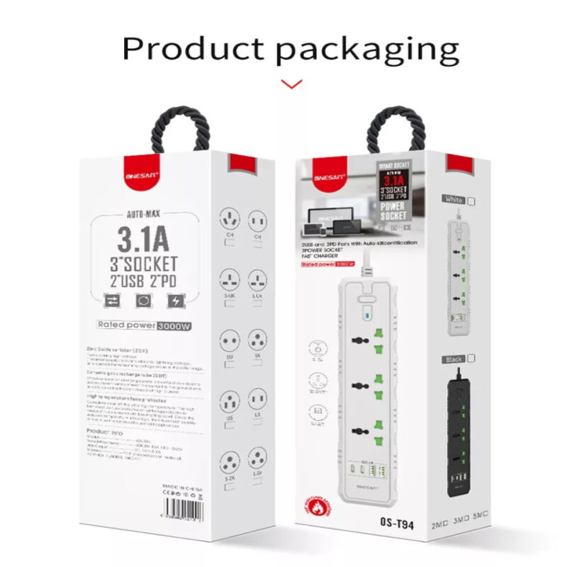 Onesam OST92 1PD+3USB+8Power Socket - Finefix-Kw